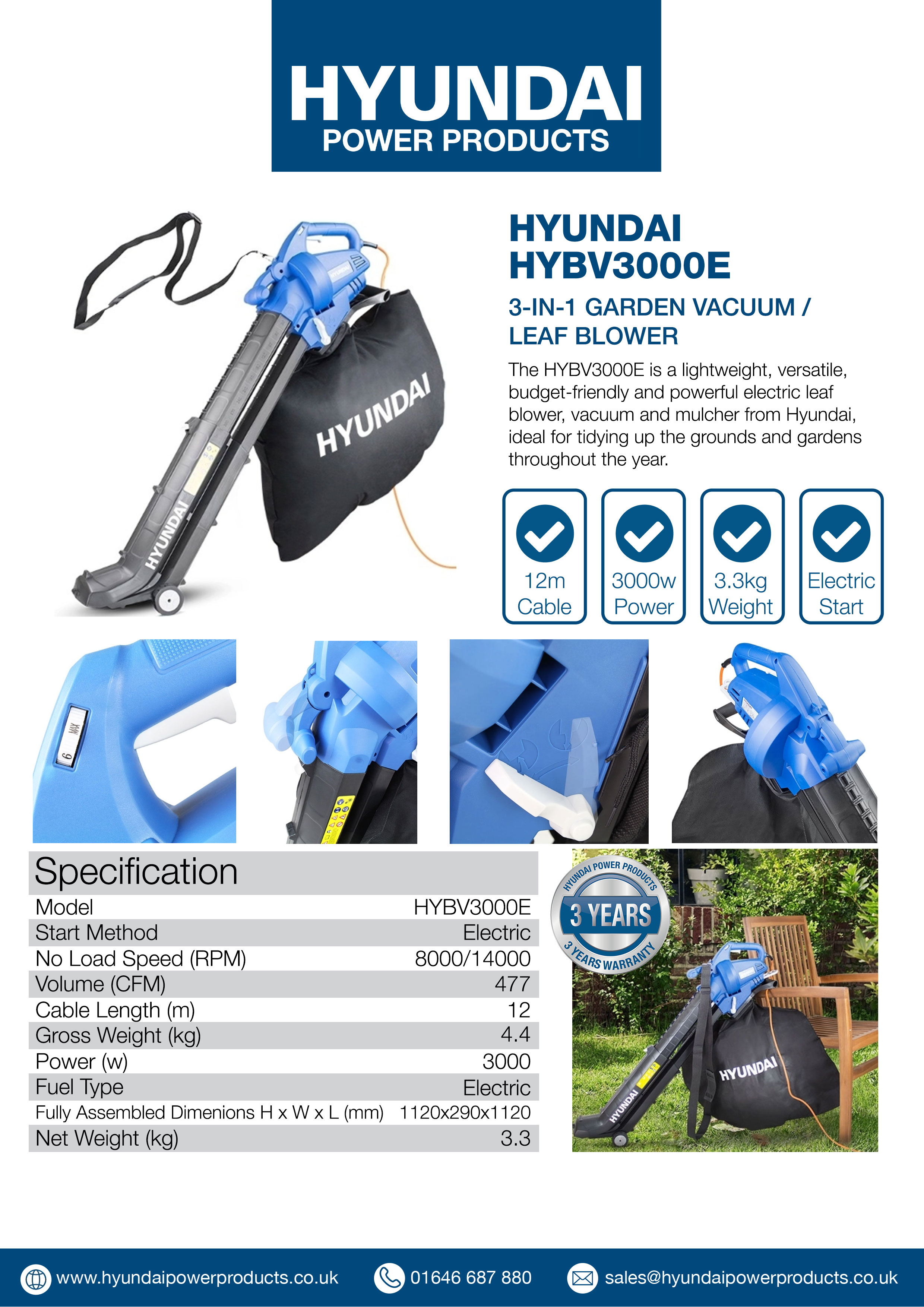 Exploded View Diagram for the HYBV3000E Leaf Blower – Genpower